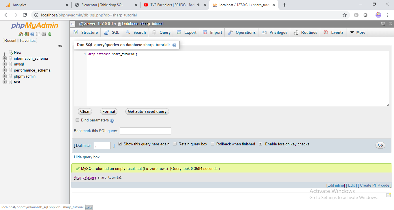 Delete Database Sharp Tutorial