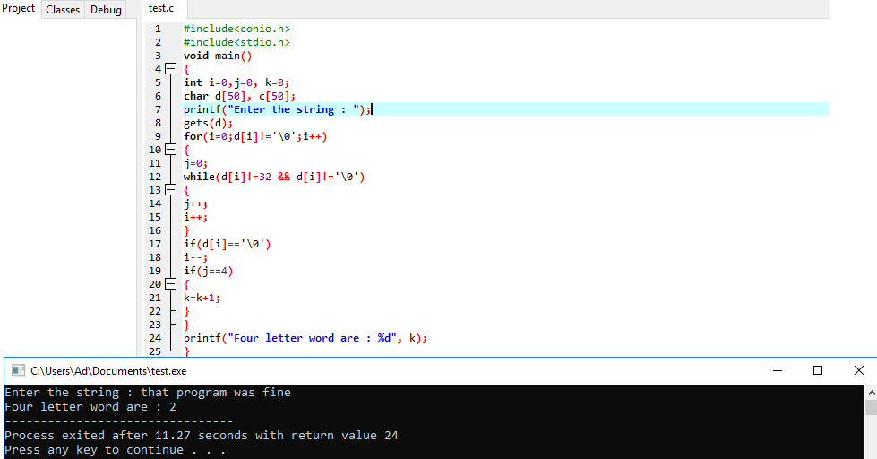 Count Four Letter Words In String Using C Sharp Tutorial