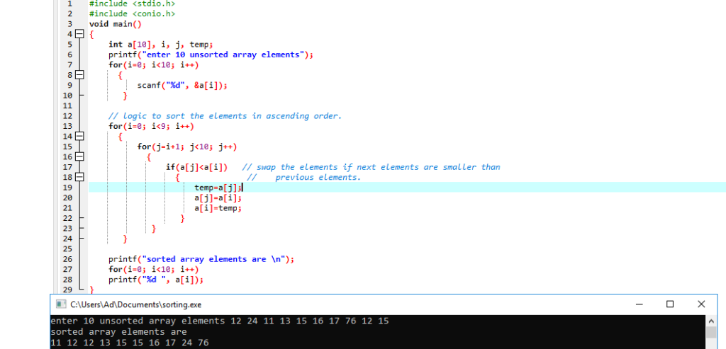 sorting in c – Sharp Tutorial sorting in c – Sharp Tutorial